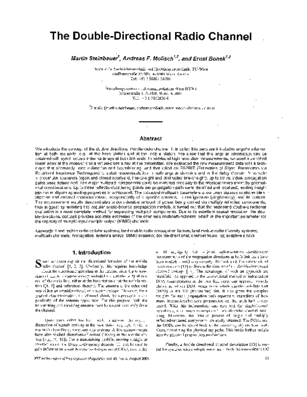 (PDF) The double-directional radio channel