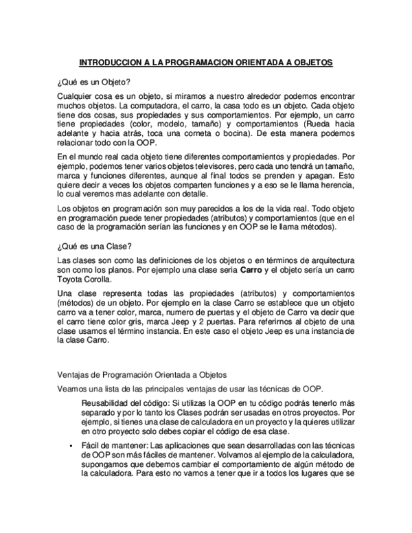 (PDF) INTRODUCCION A LA PROGRAMACION ORIENTADA A OBJETOS