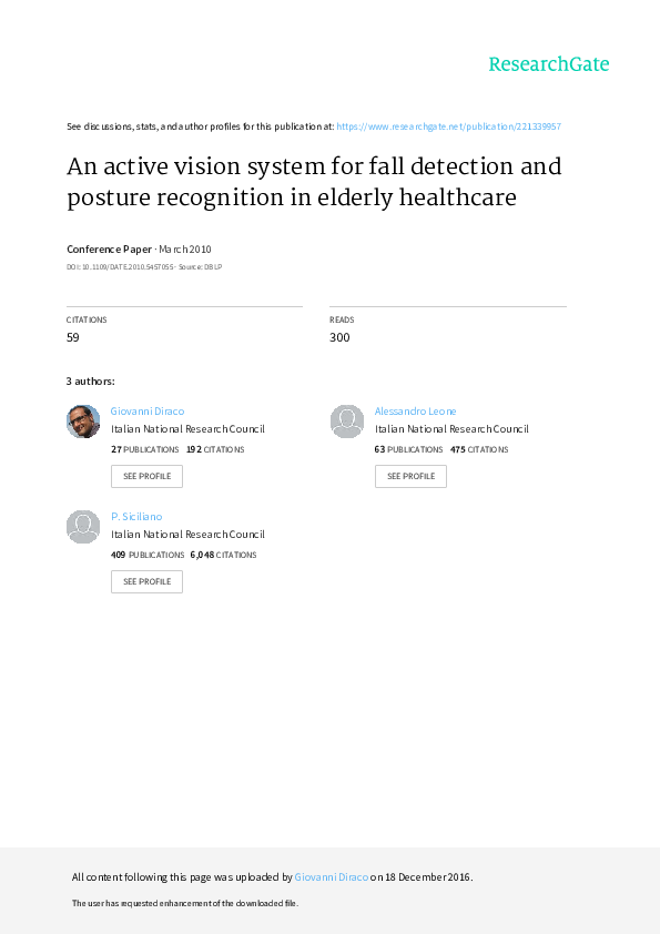(PDF) An active vision system for fall detection and posture ...