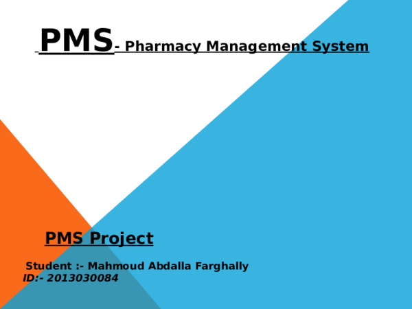 (PPT) Pharmacy Management System