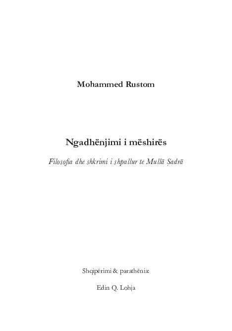 (PDF) Mohammed Rustom, Ngadhënjimi i mëshirës - filosofia dhe shkrimi i ...