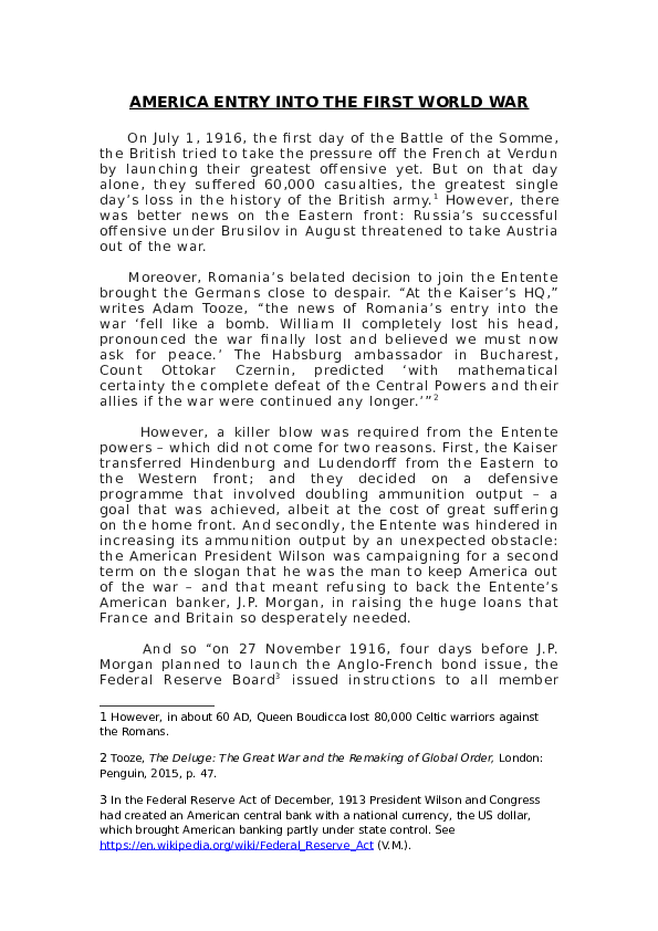 (DOC) AMERICA'S ENTRY INTO THE FIRST WORLD WAR.docx