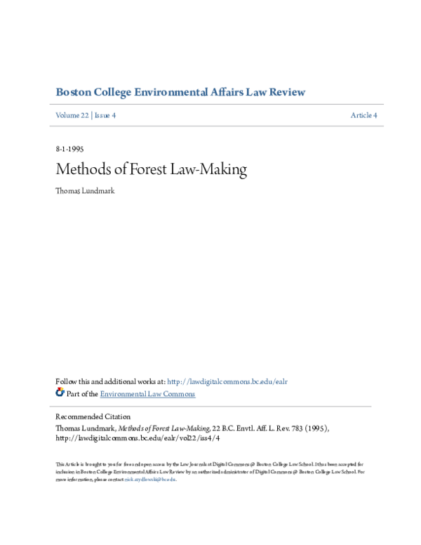 (PDF) Methods Of Forest Law-Making
