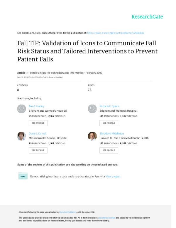 (PDF) Fall TIP: validation of icons to communicate fall risk status and ...