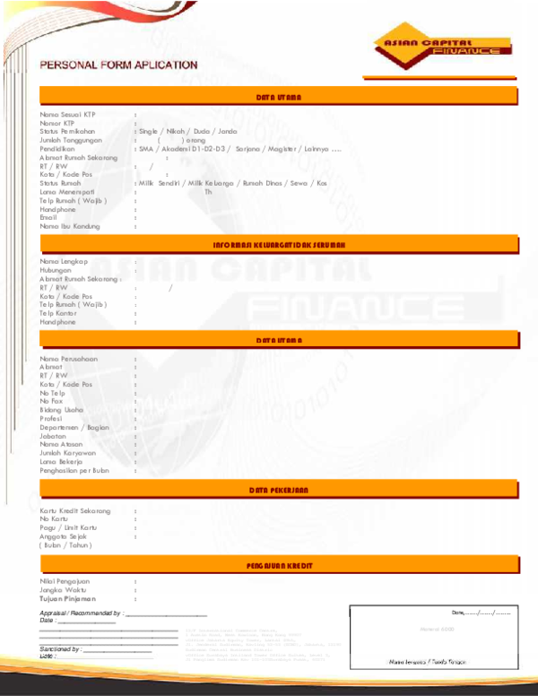 (PDF) PERSONAL FORM APLICATION
