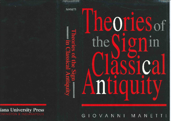 (PDF) Theories of the Sign in Classical Antiquity