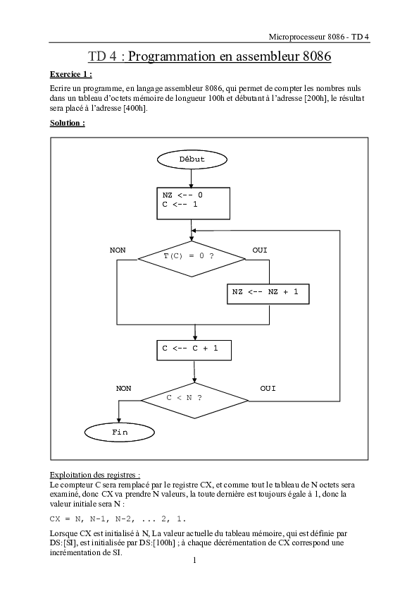 (PDF) Microprocesseur 8086 -TD 4