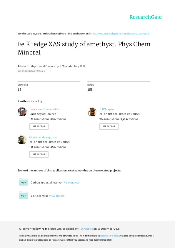 (PDF) A Fe K-edge XAS study of amethyst