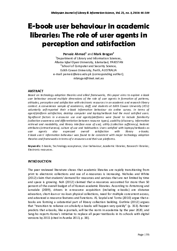 (PDF) E-book user behaviour in academic libraries: The role of user ...