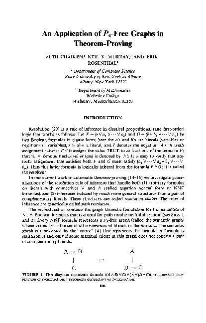 (PDF) An Application of P4‐Free Graphs in Theorem‐Proving
