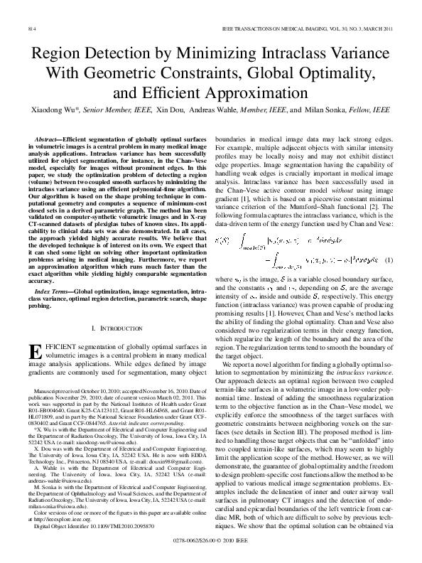 (PDF) Region Detection by Minimizing Intraclass Variance With Geometric ...