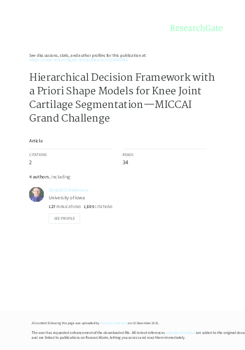 (PDF) Hierarchical decision framework with a priori shape models for ...