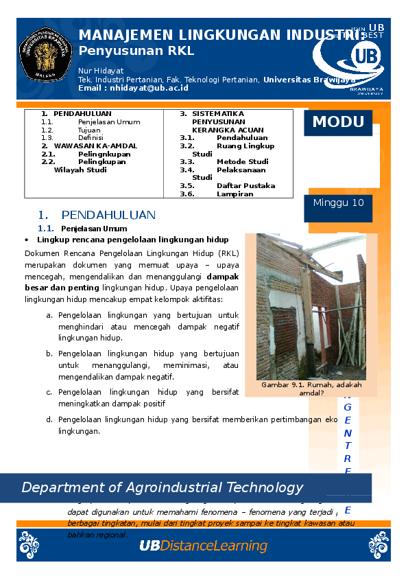 (DOC) MANAJEMEN LINGKUNGAN INDUSTRI: Penyusunan RKL