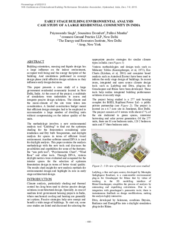 (PDF) EARLY STAGE BUILDING ENVIRONMENTAL ANALYSIS; CASE STUDY OF A ...
