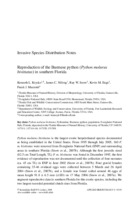 (PDF) Invasive Species Distribution Notes