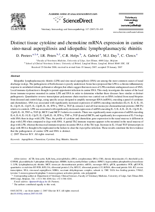 (PDF) Severe chronic idiopathic suppurative lymphoplasmacytic rhinitis ...