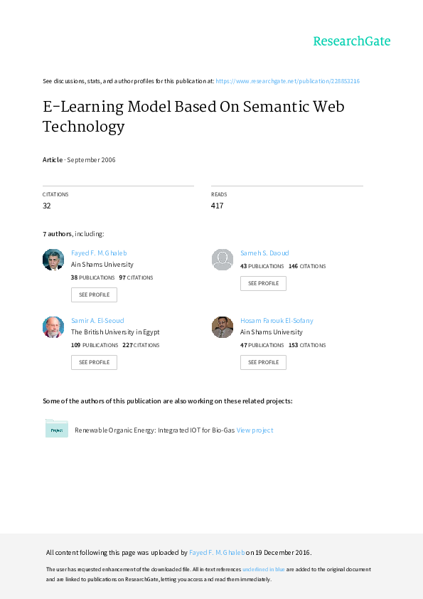 (PDF) E-Learning Model Based On Semantic Web Technology