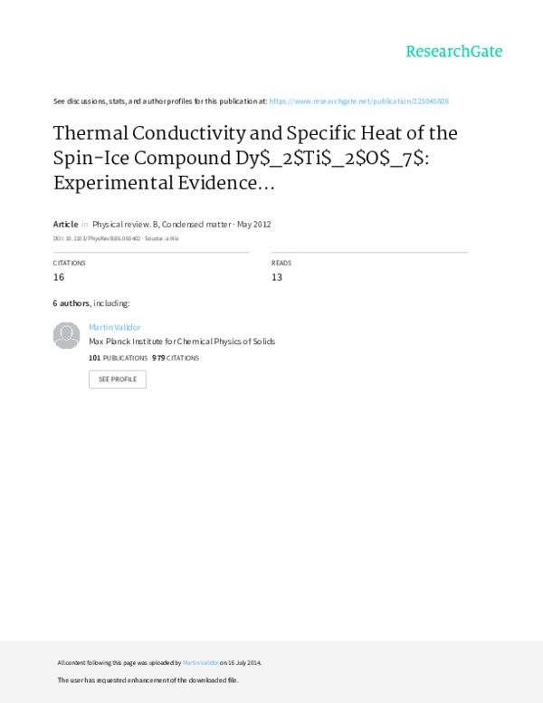(PDF) Thin films of the spin ice compound Ho2Ti2O7 | Hans Hilgenkamp ...