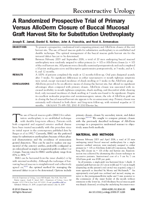 (PDF) Endoscopic Holmium Laser harvesting of bladder mucosal graft for ...