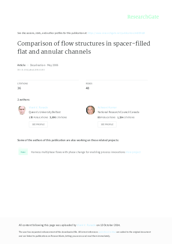 (PDF) Comparison of flow structures in spacer-filled flat and annular ...