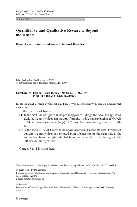 (PDF) Quantitative and qualitative research: Beyond the debate