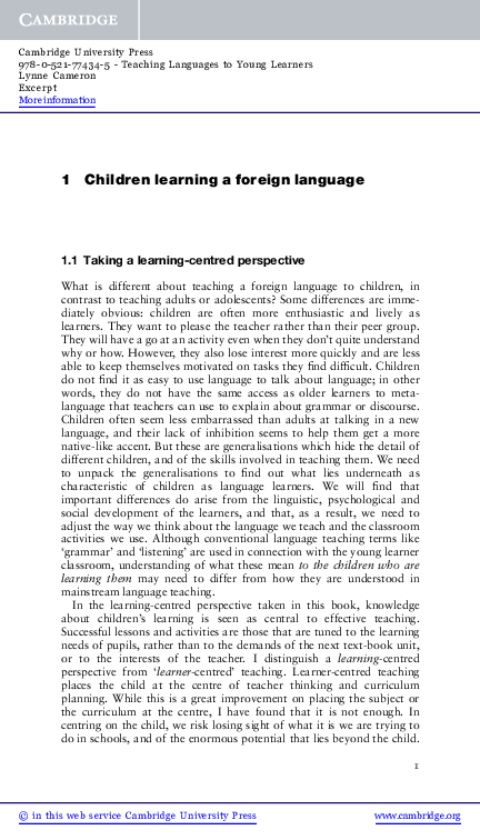 Children learning a foreign language