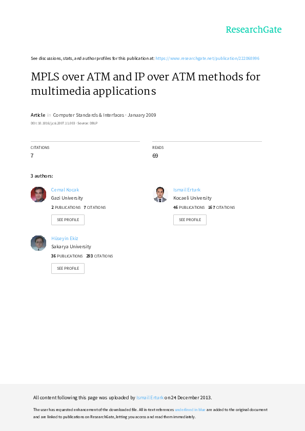 (PDF) MPLS over ATM and IP over ATM methods for multimedia applications