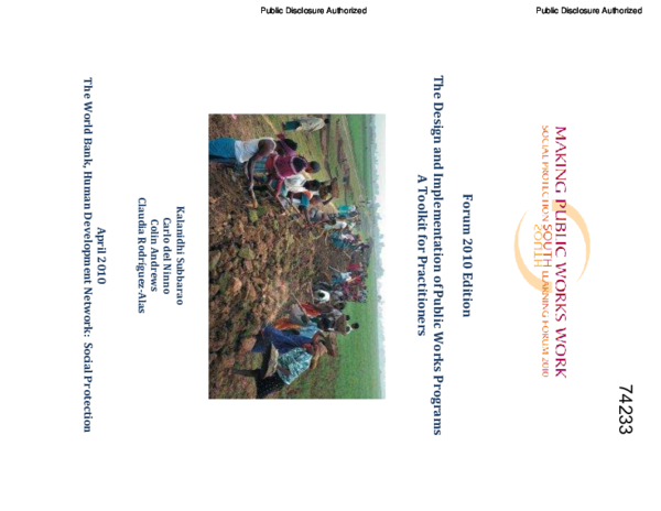 (PDF) The design and implementation of public works programs : a ...