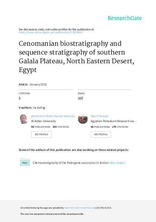 (PDF) Cenomanian biostratigraphy and sequence stratigraphy of southern ...