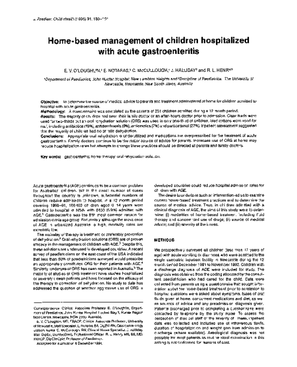 (PDF) Home-based management of children hospitalized with acute ...
