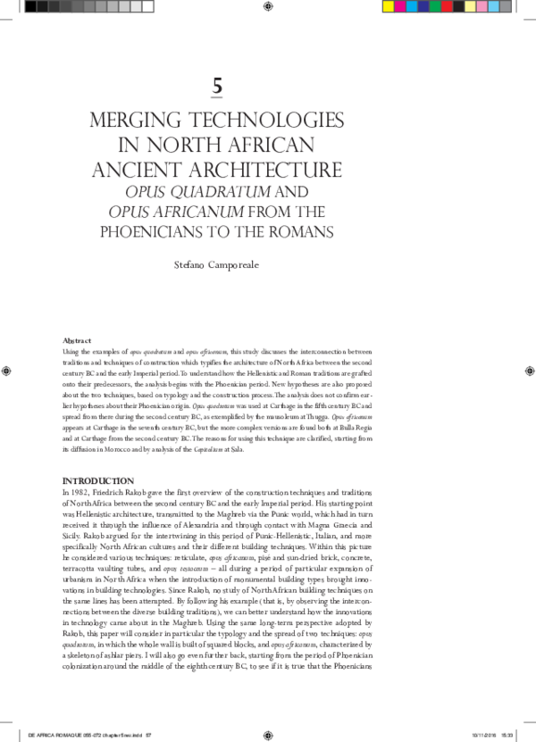 (PDF) Merging technologies in North African ancient architecture: opus ...