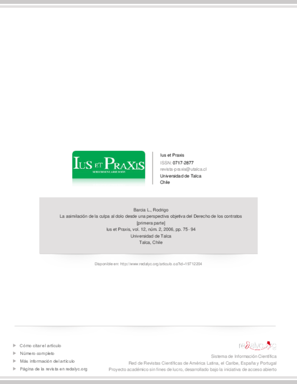 (PDF) La Asimilación de la Culpa al dolo Desde una Perspectiva Objetiva ...