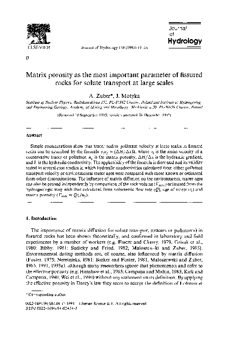(PDF) Matrix porosity as the most important parameter of fissured rocks ...