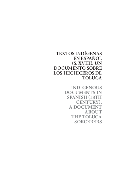 (PDF) Textos indígenas en español (s. xviii). Un documento sobre los ...
