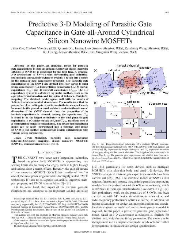 Pdf Predictive 3 D Modeling Of Parasitic Gate Capacitance In Gate All