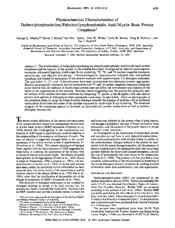 (PDF) Physicochemical characterization of dodecylphosphocholine ...