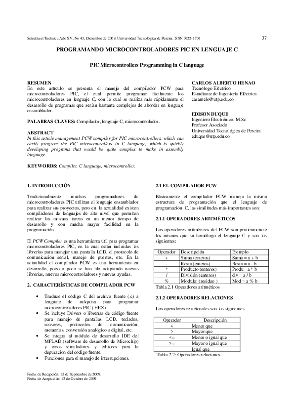 (PDF) PROGRAMANDO MICROCONTROLADORES PIC EN LENGUAJE C PIC ...