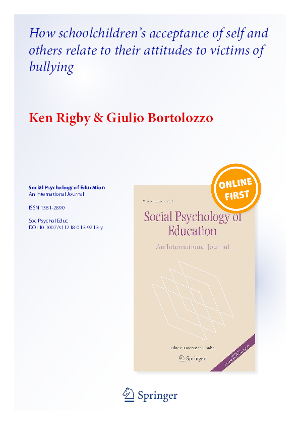 (PDF) Social Psychology of Education An International Journal