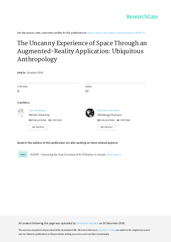 (PDF) The Uncanny Experience of Space Through an Augmented-Reality ...