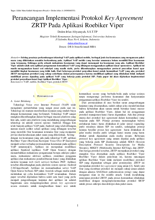 (PDF) Perancangan Implementasi Protokol Key Agreement ZRTP Pada ...