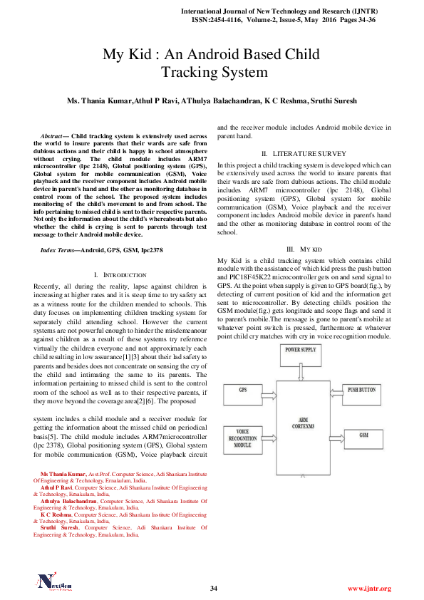 (PDF) My Kid : An Android Based Child Tracking System