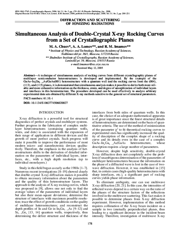(PDF) Simultaneous analysis of double-crystal X-ray rocking curves from ...