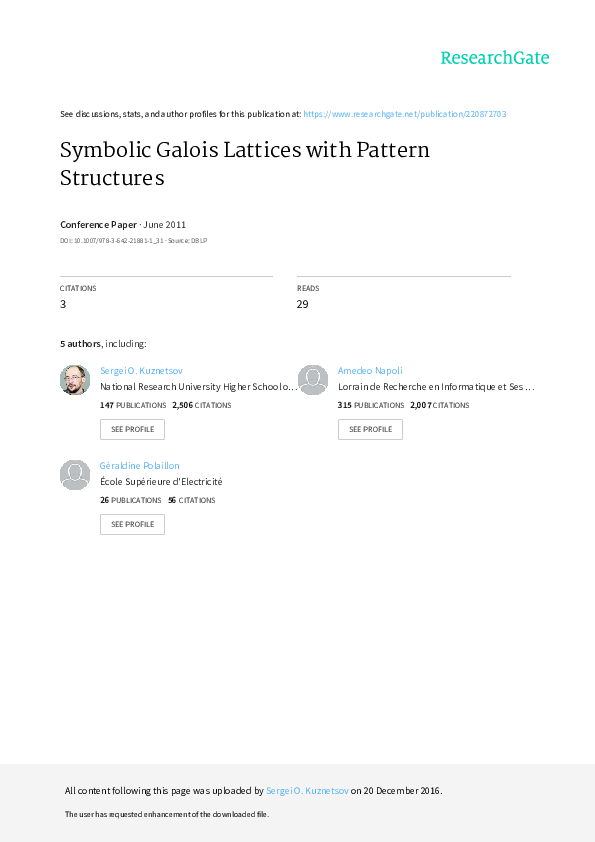 (PDF) Symbolic galois lattices with pattern structures