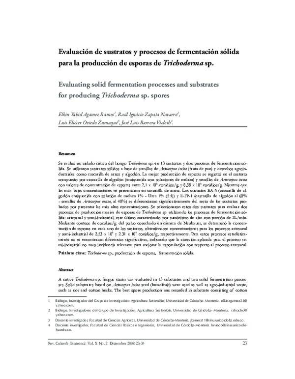 (PDF) Fermentacion de trichoderma