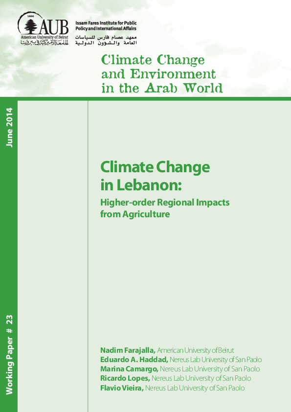 (PDF) Climate Change in Lebanon: Higher-order Regional Impacts from ...
