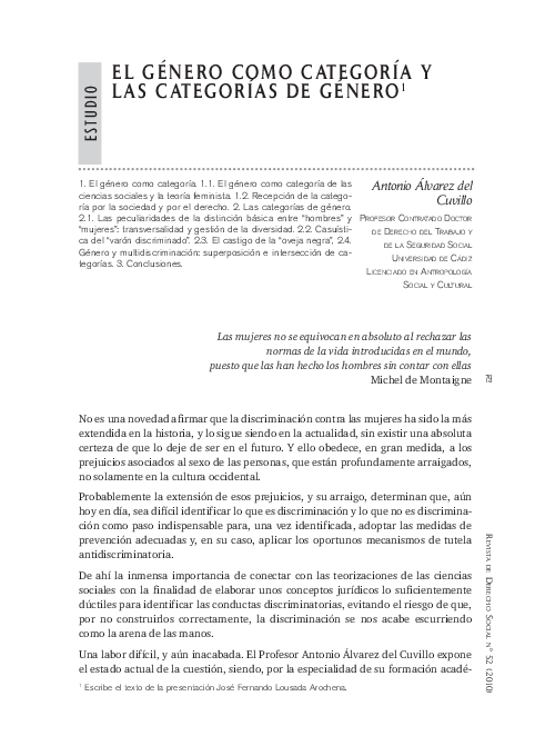 (PDF) El género como categoría y las categorías de género | Antonio ...