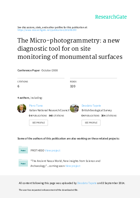 (PDF) The Micro-photogrammetry: a new diagnostic tool for on site ...