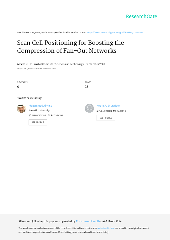 (PDF) Scan cell positioning for boosting the compression of fan-out ...