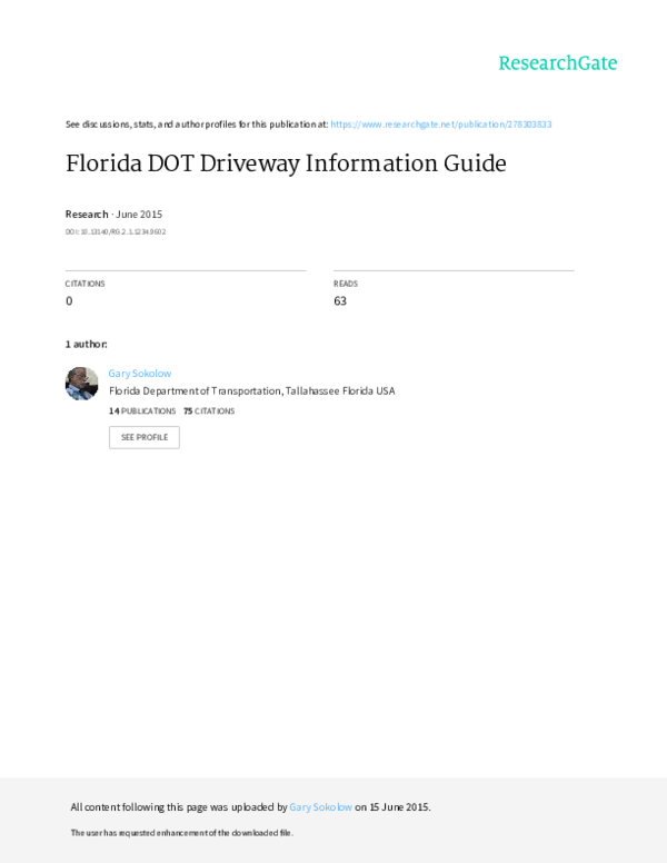 (PDF) Florida DOT Driveway Information Guide