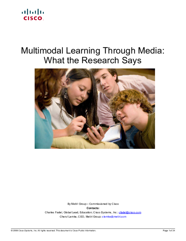 (PDF) Multimodal learning through media: What the research says